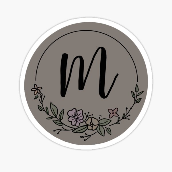 "M initial" Sticker by delaynegibson | Redbubble