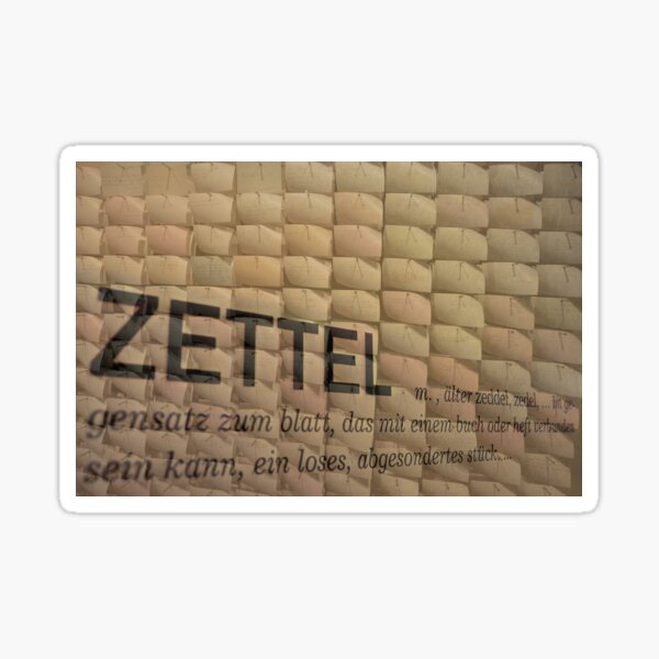 "Slips of paper (Zettel)" Sticker for Sale by heinrich | Redbubble
