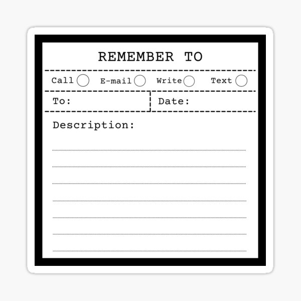 "Remember to sticker for planner and bullet journal Sticker" Sticker ...