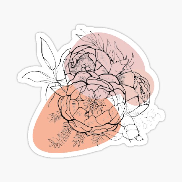 "Abstract Flower Outline " Sticker by parttimecrafter | Redbubble