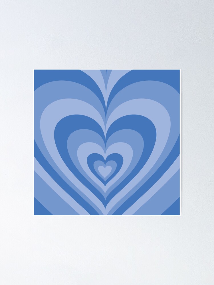 "Multiple Trendy Blue Hearts" Poster for Sale by delfidt | Redbubble