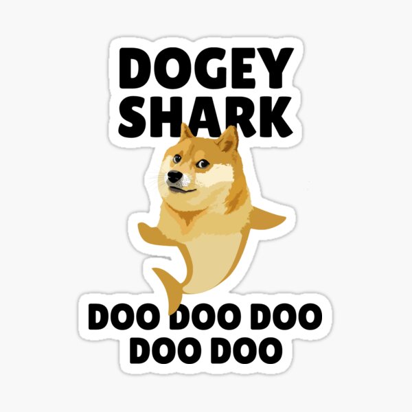 Pegatina «Dogey Shark Dogecoin Baby Shark Funny Crypto Meme» de ...