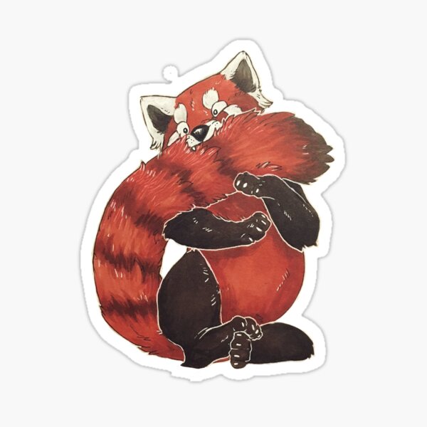 "Crimson Panda" Sticker by fwatair | Redbubble