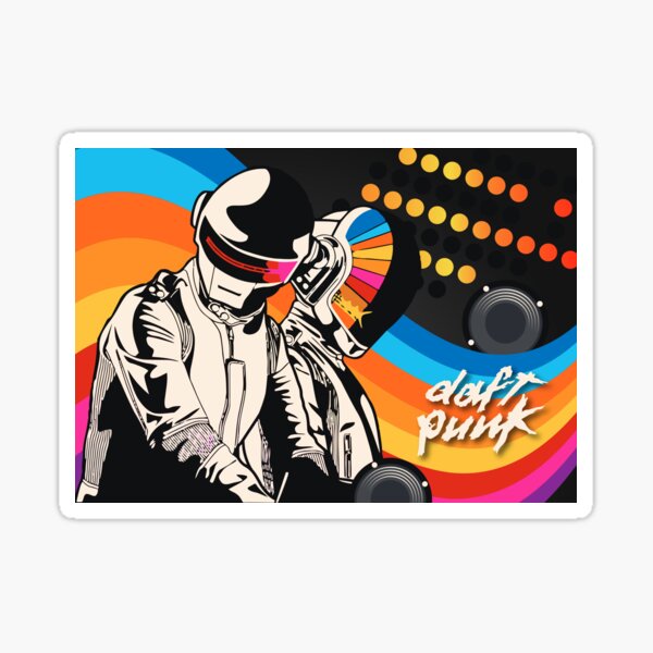 "Daft Punk Colorful" Sticker for Sale by Oxygen76 | Redbubble