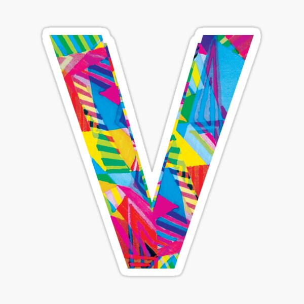 "Fun Letter - V" Sticker for Sale by Winterrr | Redbubble