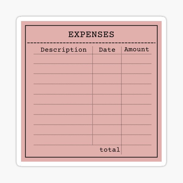 "Expenses sticker for planner and bullet journal Sticker" Sticker for ...