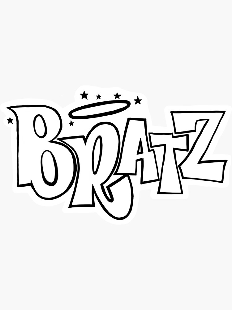 "Bratz Logo (B&W)" Sticker for Sale by ReigningInHell | Redbubble