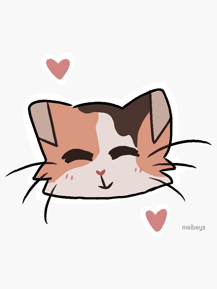 "happy calico cat " Sticker for Sale by melbeyz | Redbubble