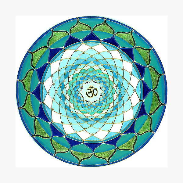 Lámina fotográfica «Logotipo de Om, logotipo de Om Yoga, símbolo ...