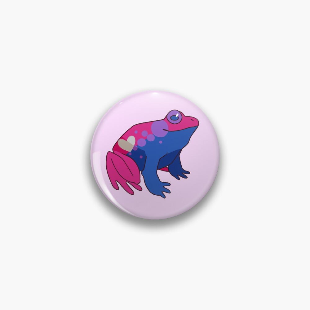 "Biromantic Pridefrog" Pin for Sale by amphibian-a-day | Redbubble