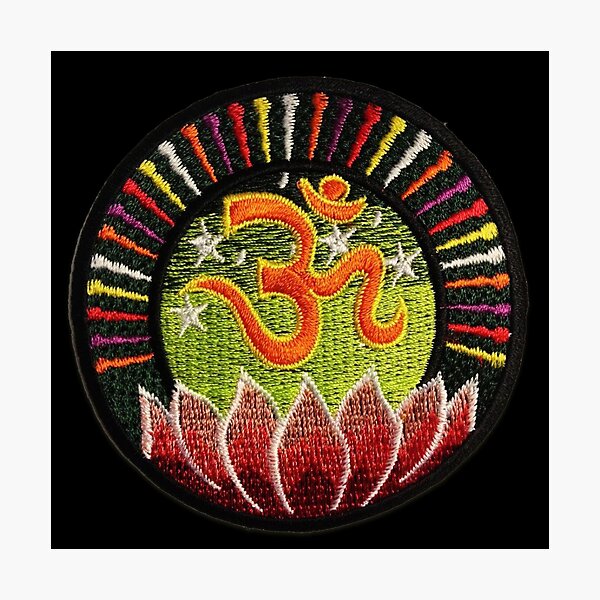 Lámina fotográfica «Logotipo de Om, logotipo de Om Yoga, símbolo ...