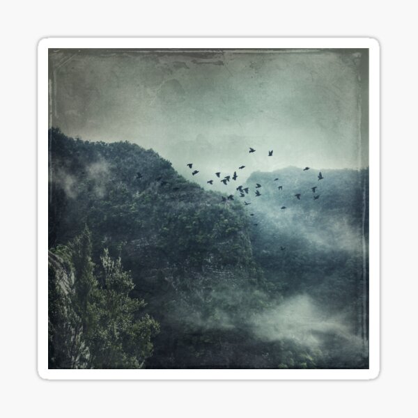 "Misty Mountains Vol. X" Sticker by DyrkWyst | Redbubble