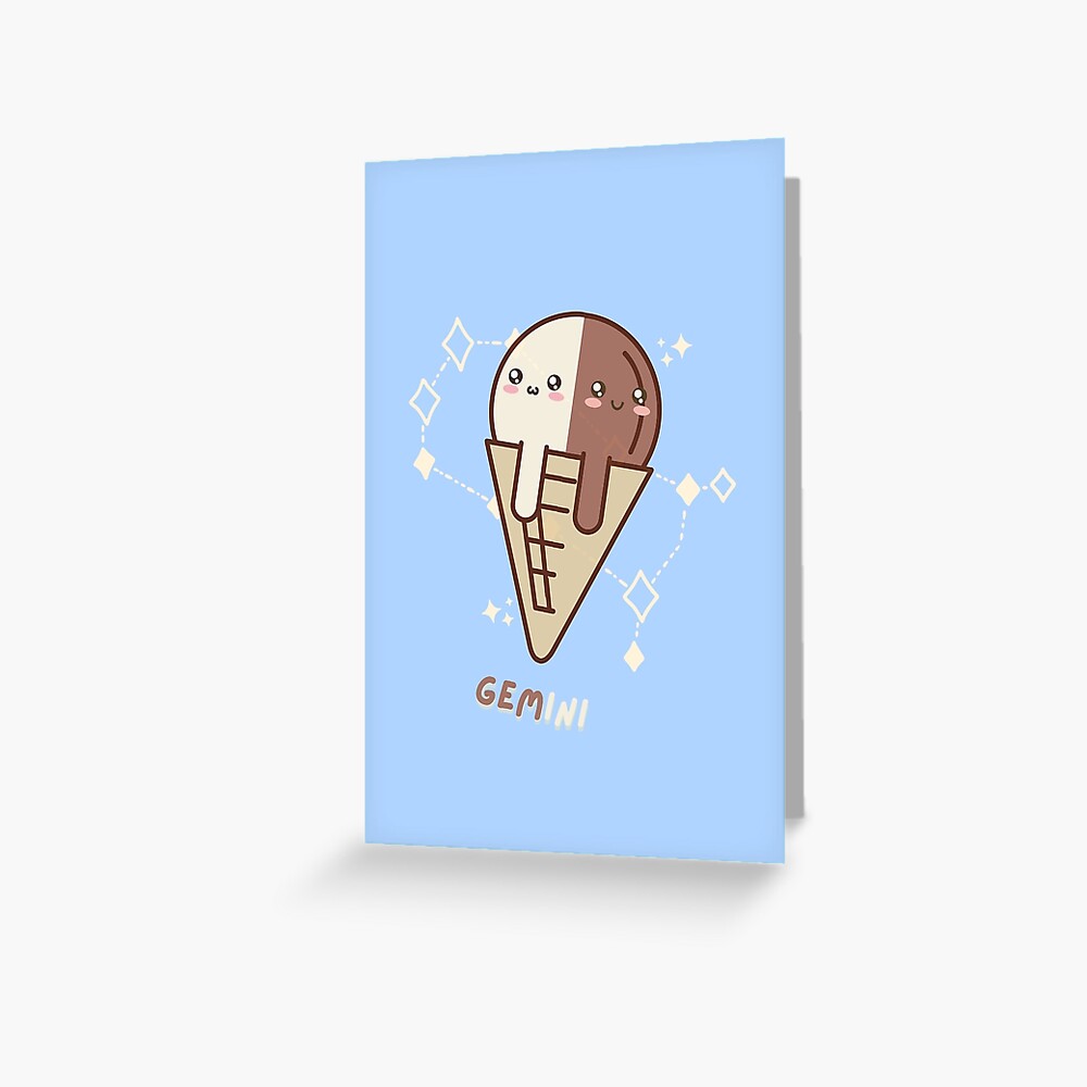 "Gemini Ice Cream | Gemini Zodiac Sign | Kawaii Ice Cream | Cute Ice ...