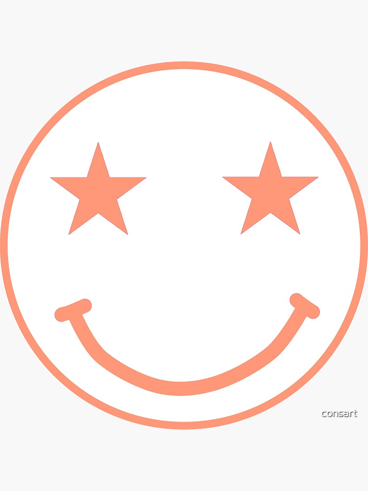 "Peach Smiley Face" Sticker by consart | Redbubble
