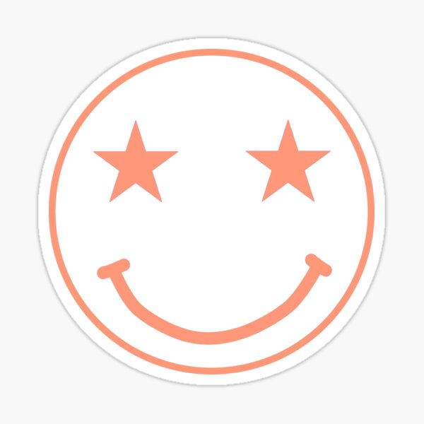 "Peach Smiley Face" Sticker by consart | Redbubble