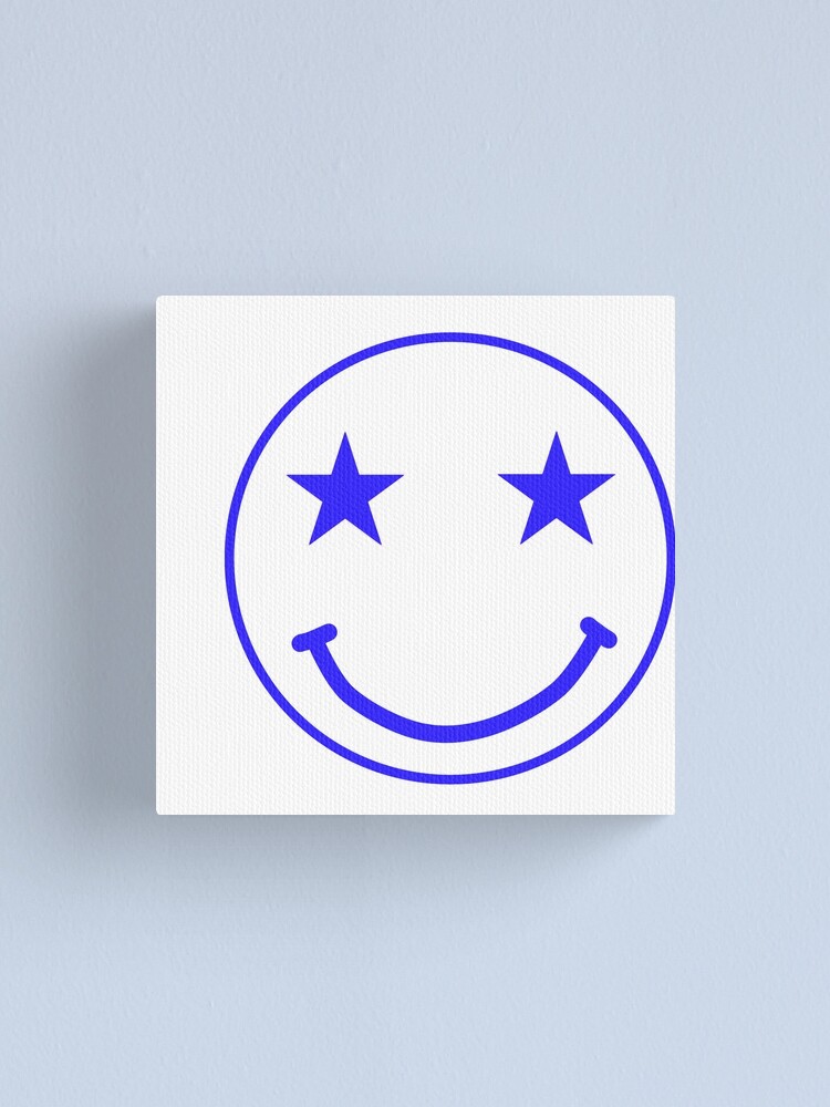 "Royal Blue Star Smiley Face" Canvas Print by consart | Redbubble