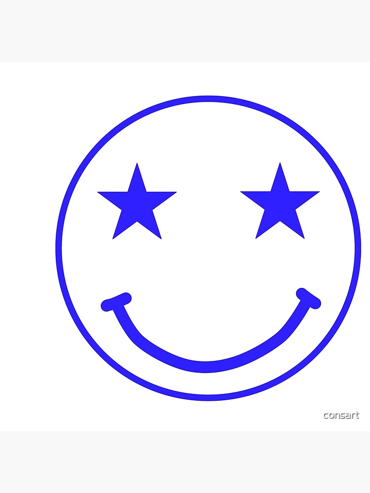 "Royal Blue Star Smiley Face" Canvas Print by consart | Redbubble