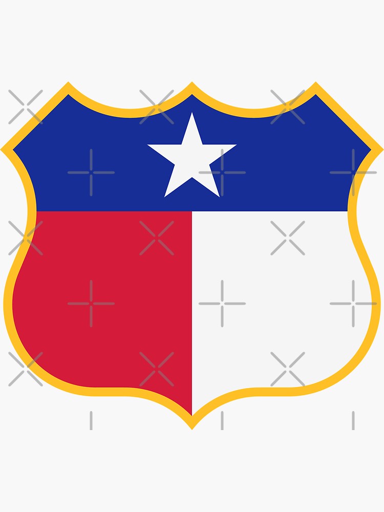 Pegatina «Texas Sign Shield / Tejas Signo Escudo» de MrFaulbaum | Redbubble