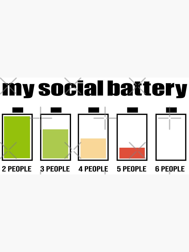 "My Social Battery" Sticker for Sale by Tema01 | Redbubble