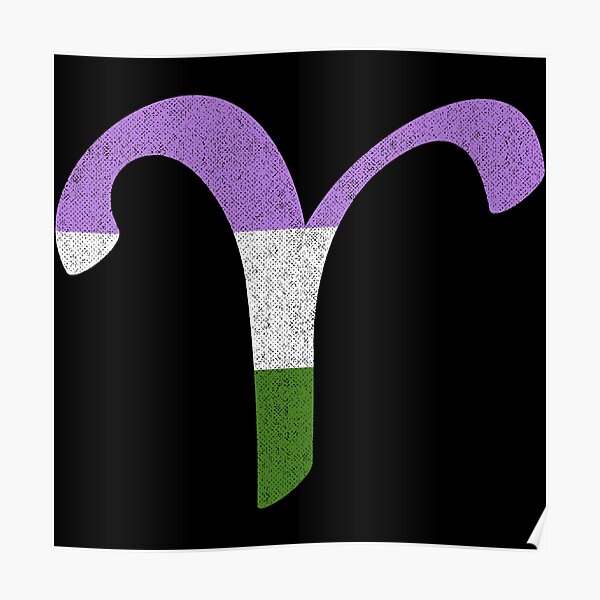 "Genderqueer Aries Pride Flag Zodiac Sign" Poster by valador | Redbubble
