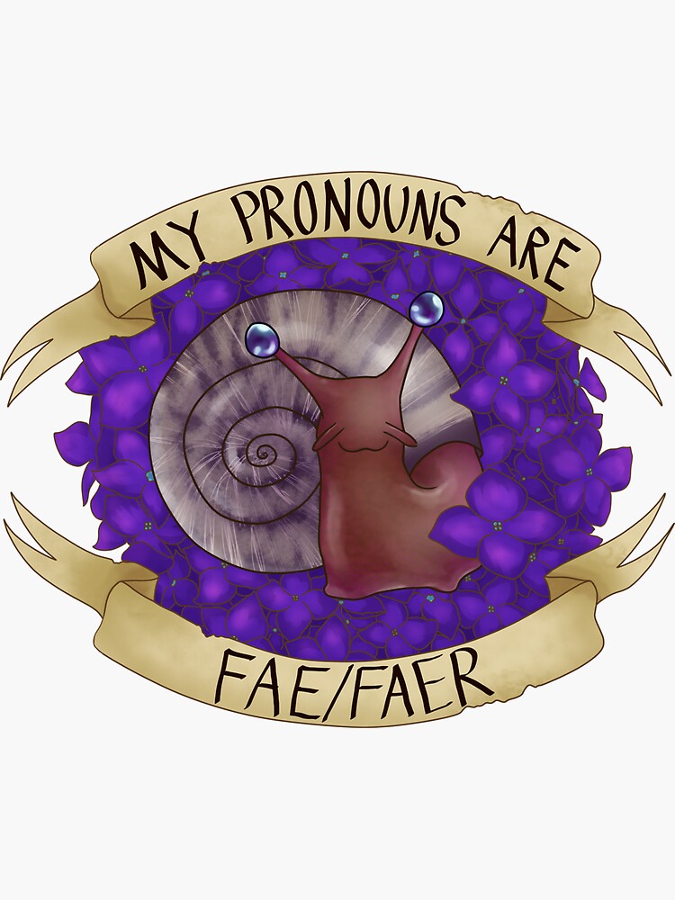 "Fae/Faer Pronoun Snail" Sticker for Sale by PrideSnails | Redbubble
