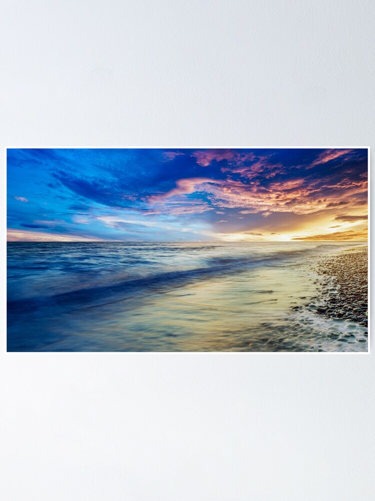 "Ocean sunset" Poster for Sale by BorneowithLove | Redbubble