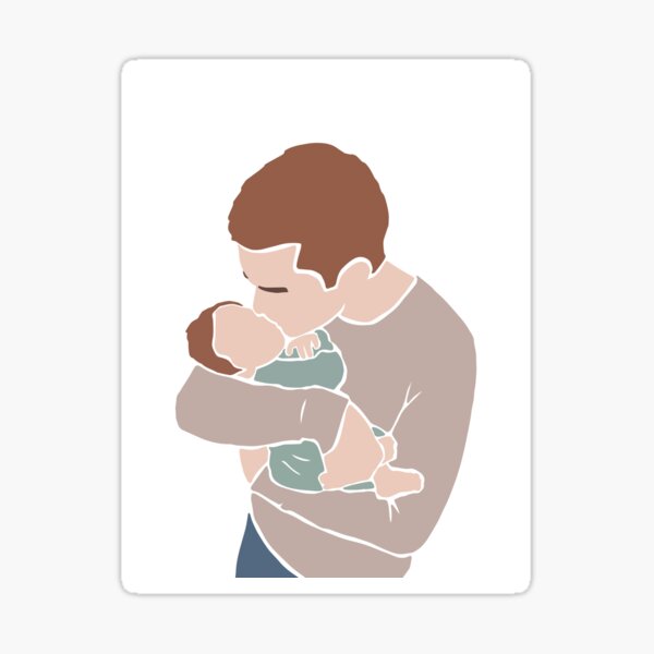 "Dad and Baby" Sticker for Sale by AlurePrints | Redbubble