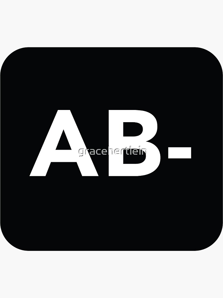 "AB-" Sticker by gracehertlein | Redbubble