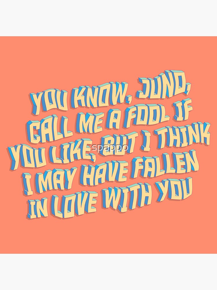 "Call Me A Fool If You Like" Sticker for Sale by spappo | Redbubble