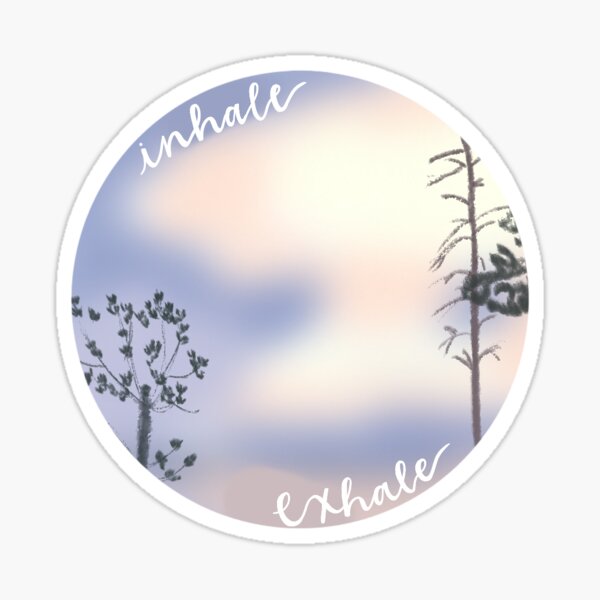 "inhale, exhale. " Sticker for Sale by abbygrace31 | Redbubble
