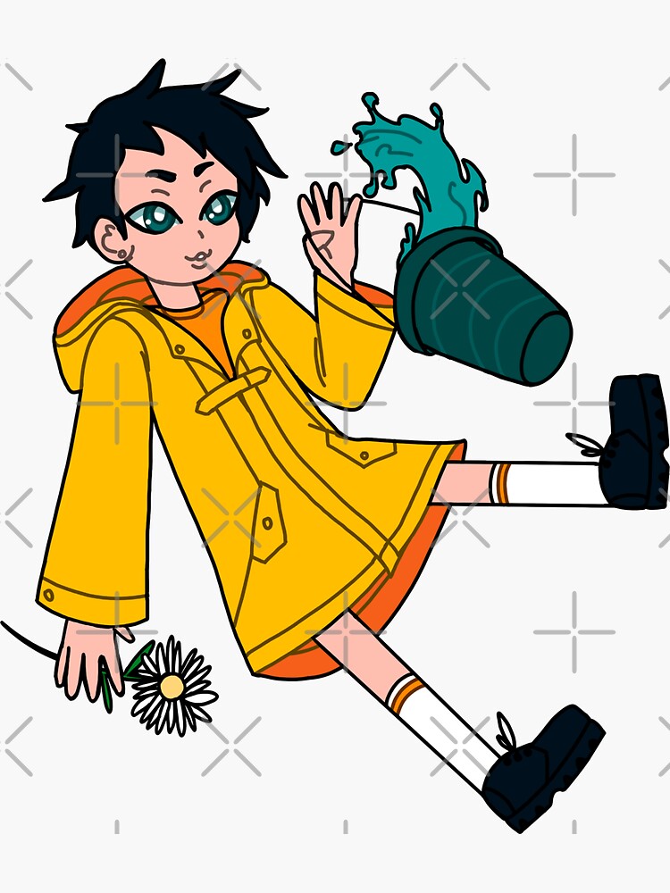 "Rainy Season! - Anime Sticker" Sticker for Sale by CyberShops | Redbubble