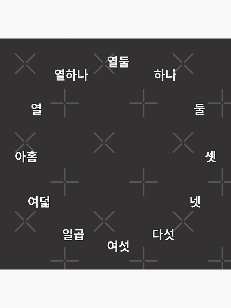 "Simple number black clock Hangul Korean" Clock for Sale by Dandihara ...