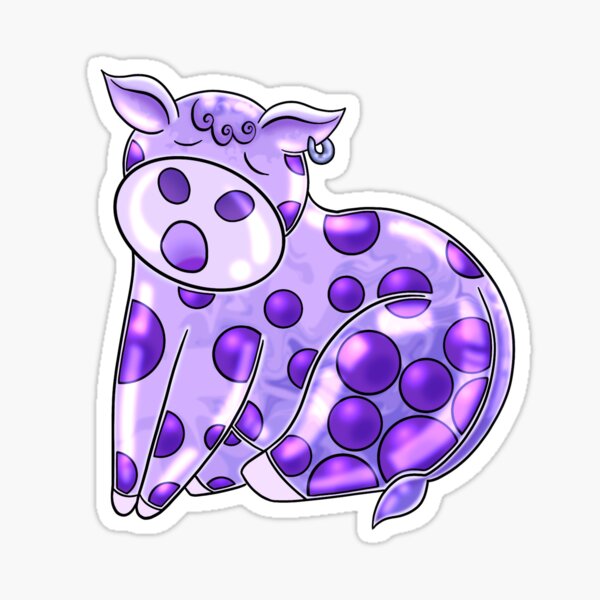 "Taro Milk Tea Cow Sticker" Sticker by CN1minus | Redbubble