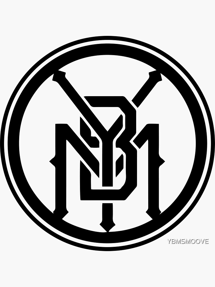 "YBM OFFICIAL LOGO (BLACK)" Sticker by YBMSMOOVE | Redbubble