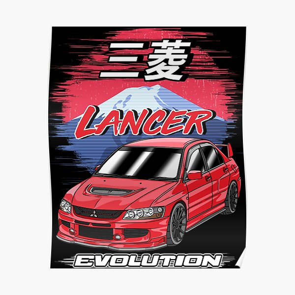 "JDM Lancer Evolution Street Racing" Poster for Sale by Joshirosung ...