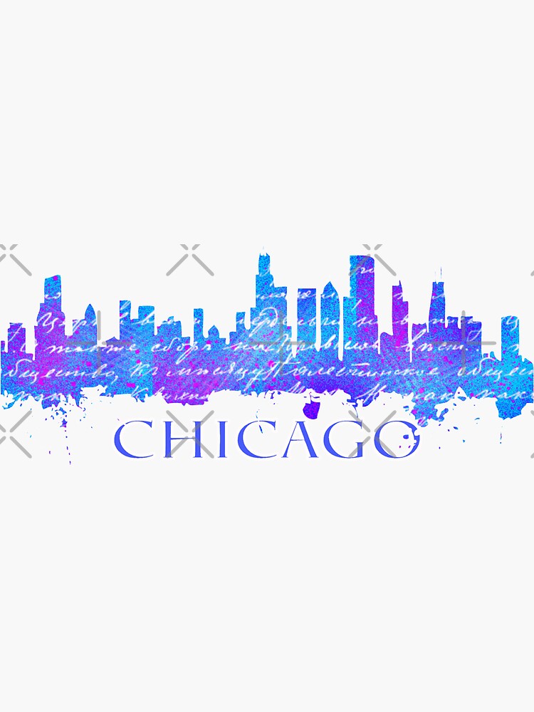 "Chicago Skyline" Sticker for Sale by TshirtsUK | Redbubble