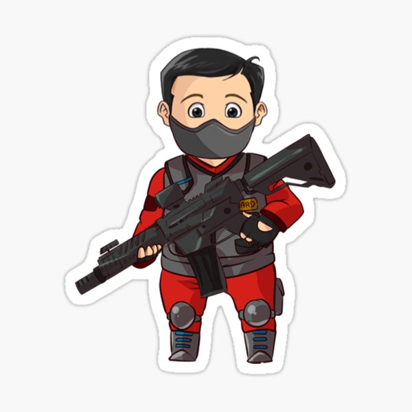 "Cute Chibi Everlast Foundation Guard C with Machine gun" Sticker for ...