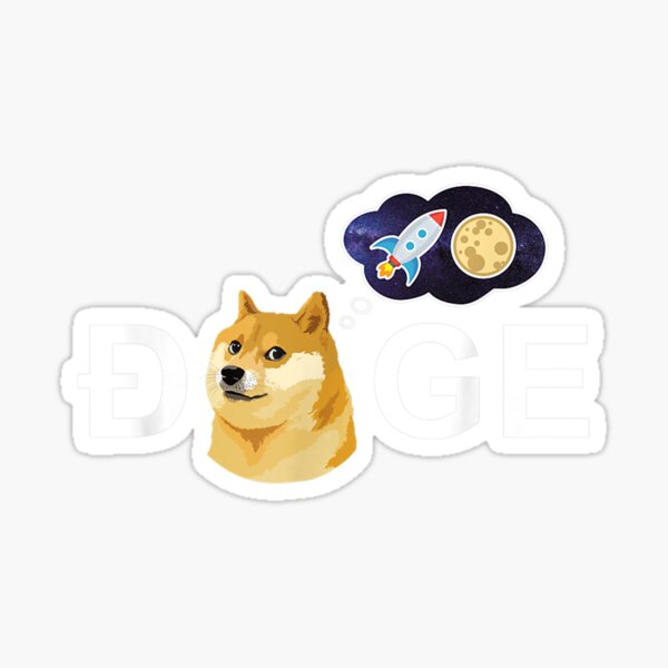 "Dogecoin Doge HODL To the Moon Crypto Meme" Sticker for Sale by ...
