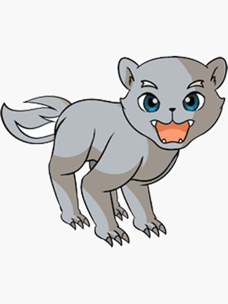 "Cute Chibi Werewolf Prince Shawn Grey Wolf Transform" Sticker by ...