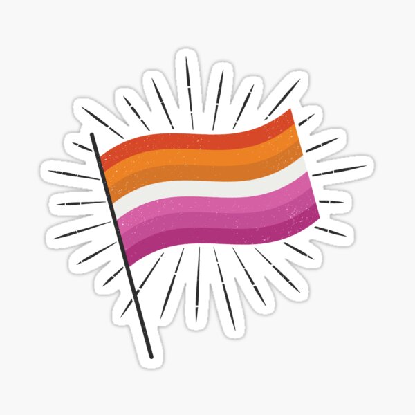 Retro Lesbian Pride Flag Sticker By Lavenderhearts Redbubble