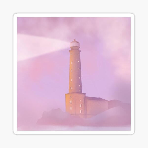 "lavender lighthouse in the mist. " Sticker for Sale by goblinbabe ...