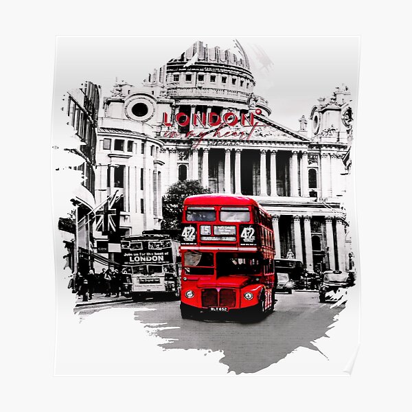 "LONDON BIG RED BUS" Poster by SELBONHOMIA | Redbubble