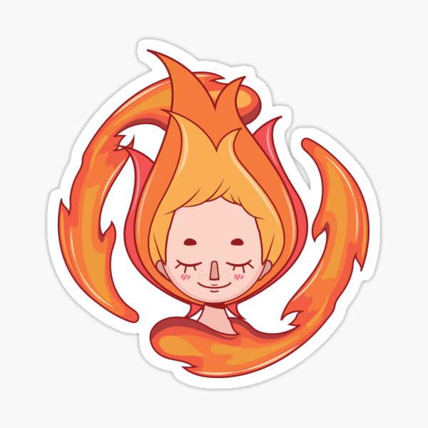 "Fire element girl" Sticker for Sale by GazingNeko | Redbubble