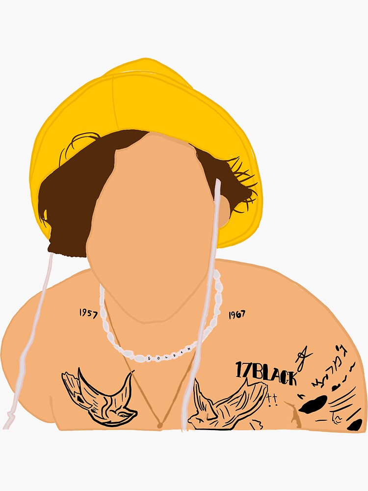 "Harry Styles Golden Silhouette " Sticker by sunnybright | Redbubble
