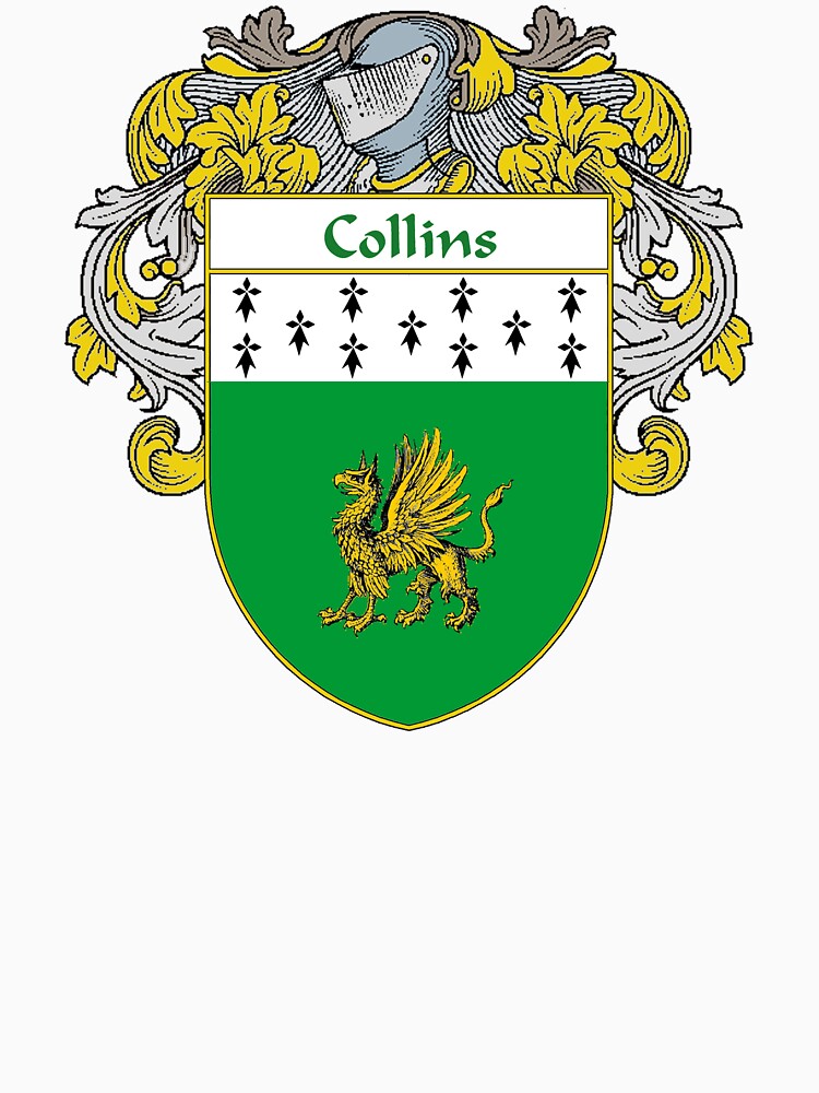"Collins Coat of Arms/Family Crest" T-shirt for Sale by IrishArms ...