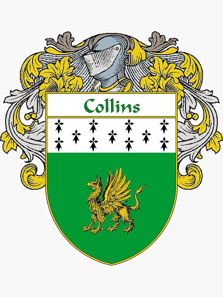 "Collins Coat of Arms/Family Crest" Sticker for Sale by William Martin ...