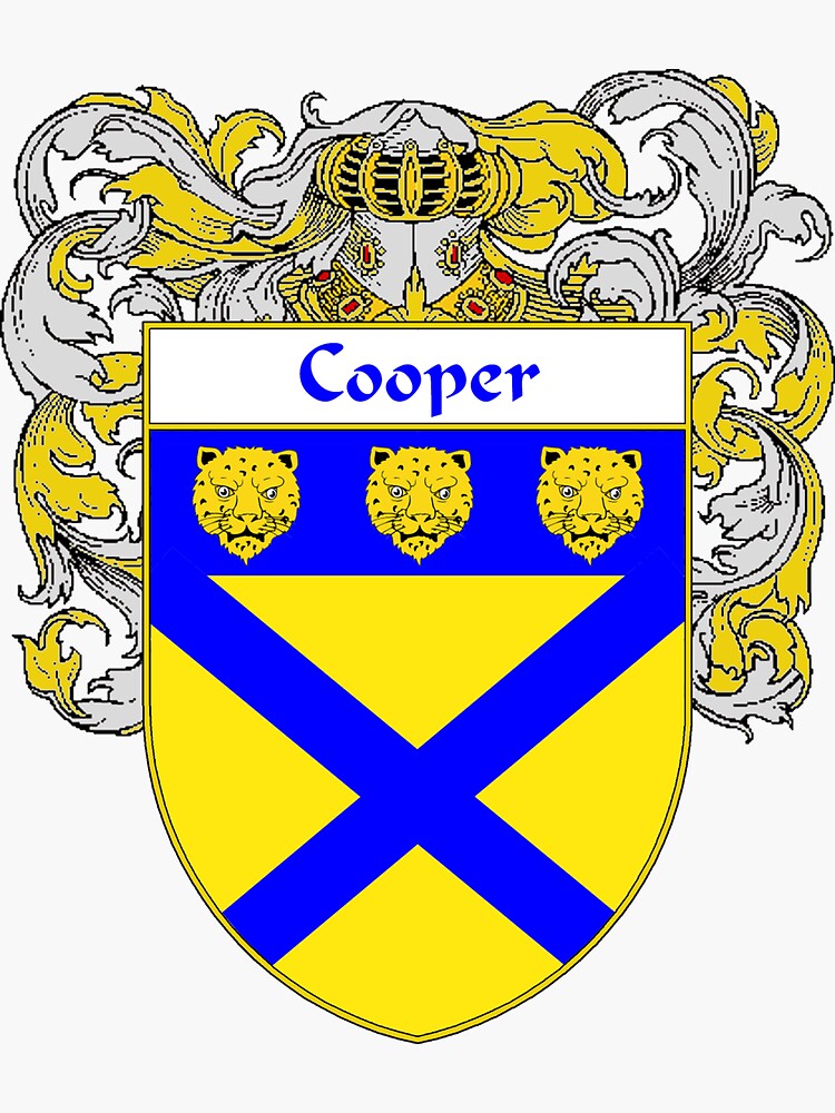 "Cooper Coat of Arms/Family Crest" Sticker for Sale by IrishArms ...