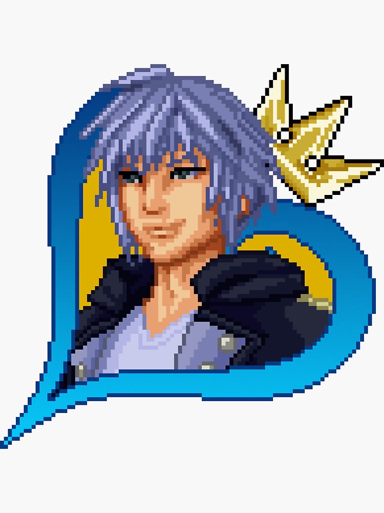 Pegatina «KH3 Riku Pixel Art Mugshot» de Geeky-Armor | Redbubble