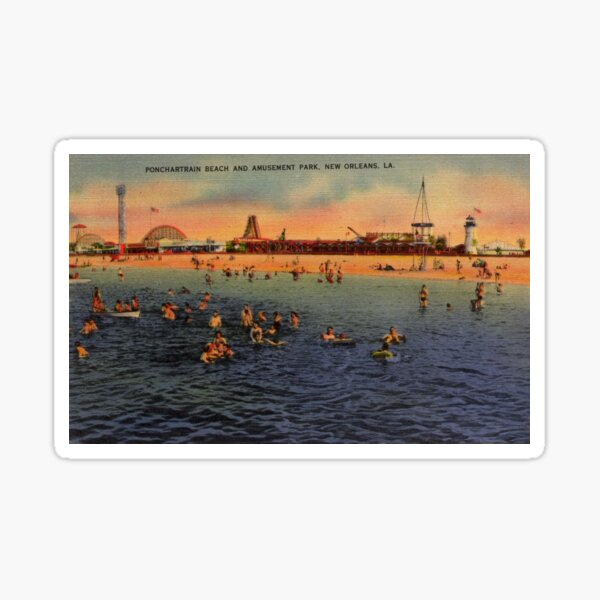 "Vintage Pontchartrain Beach Artwork " Sticker for Sale by BravuraMedia ...