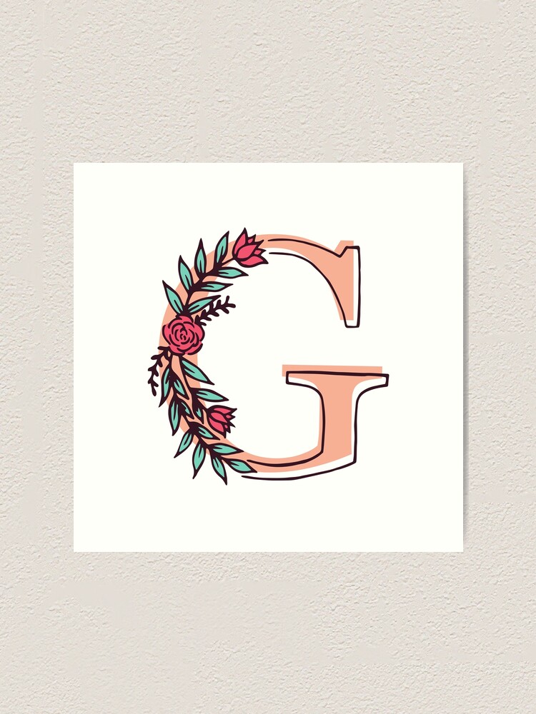 Lámina artística «Copia de la letra G - Rosas y rosa claro» de ...